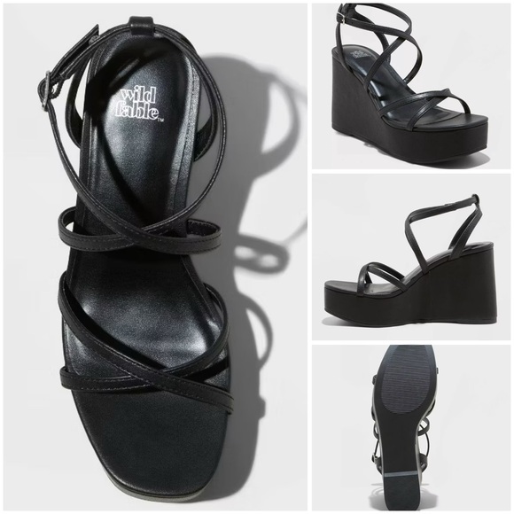 wild fable | Shoes | Nwt Wild Fable Ronnie Strappy Platform Wedge Heels ...